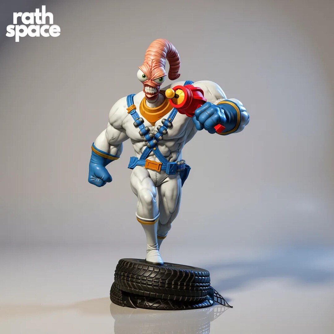 Earthworm Jim STL 3D Model | Groovy 90s Retro Game Statue | Pre ...