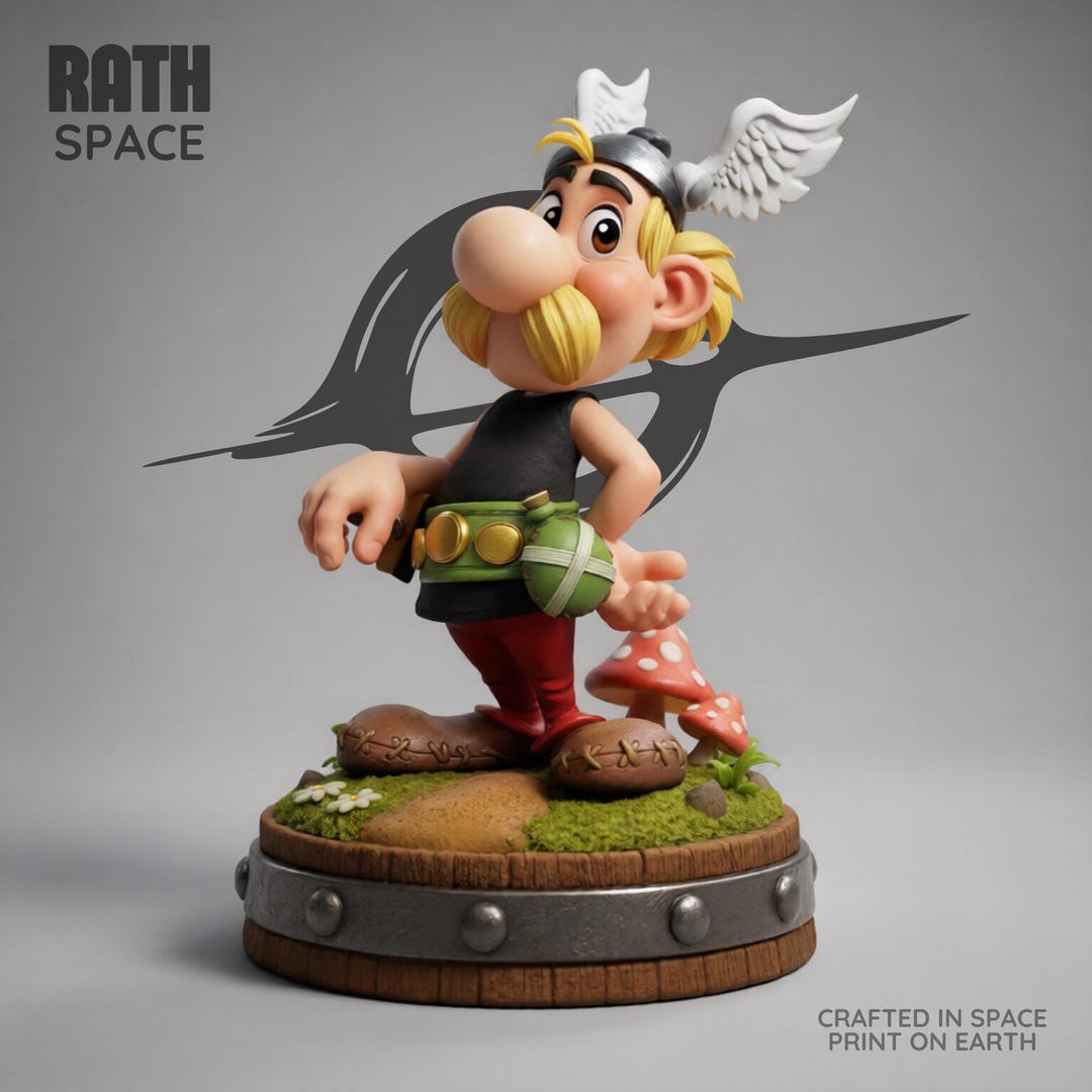 Cartoon Gaul Warrior 3D Print STL Model | Chibi Hero Statue (digital ...