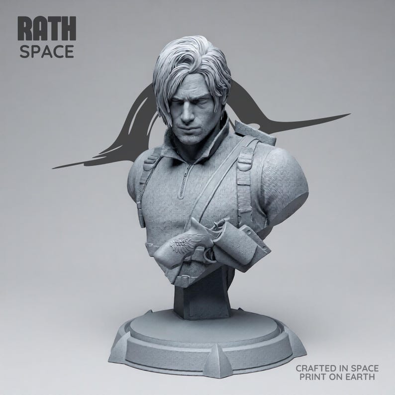 Leon Kennedy Bust 1/4 Scale STL 3D Print Resident Evil Realistic ...