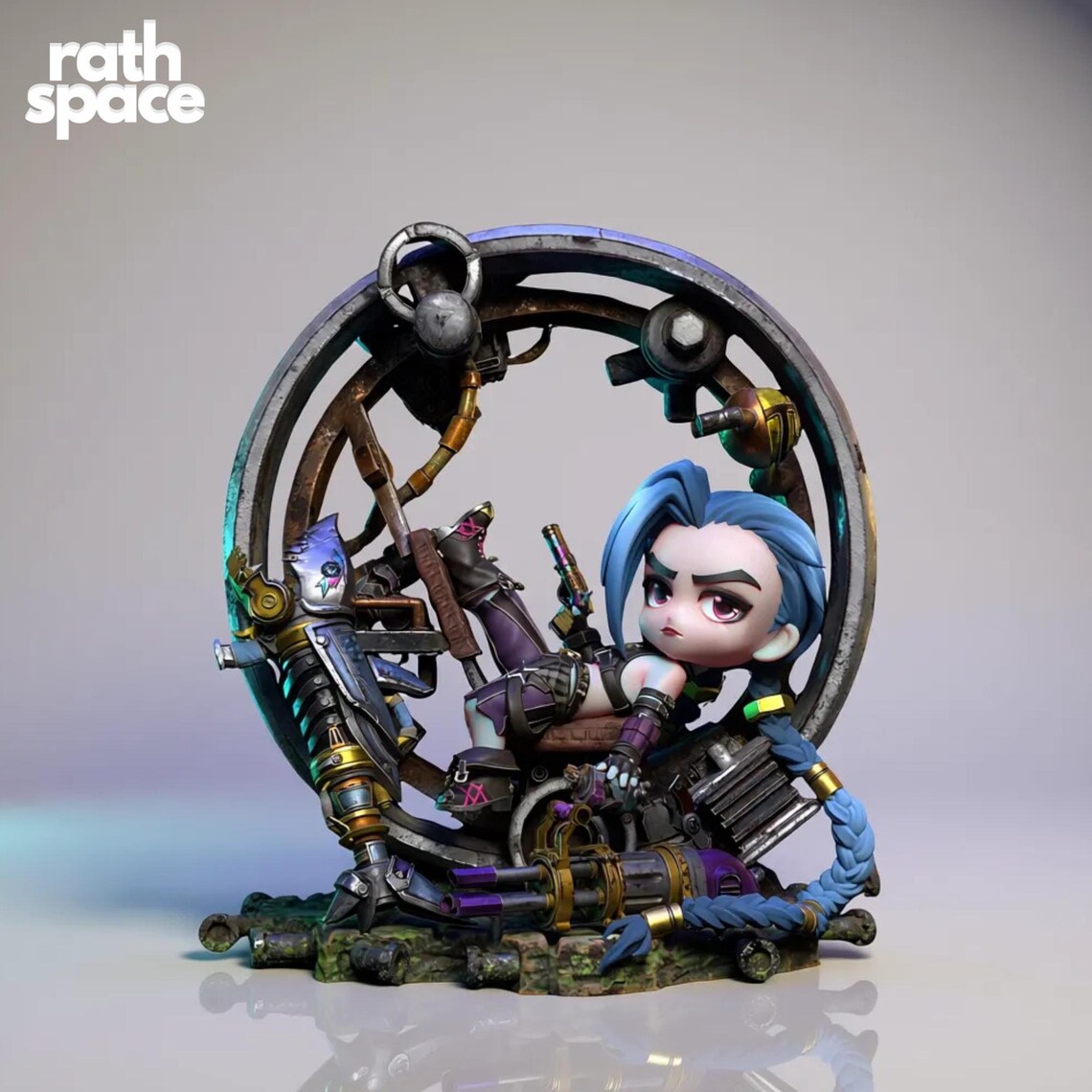 Jinx League of Legends Chibi STL 3D Model | Arcane Zaun Diorama ...
