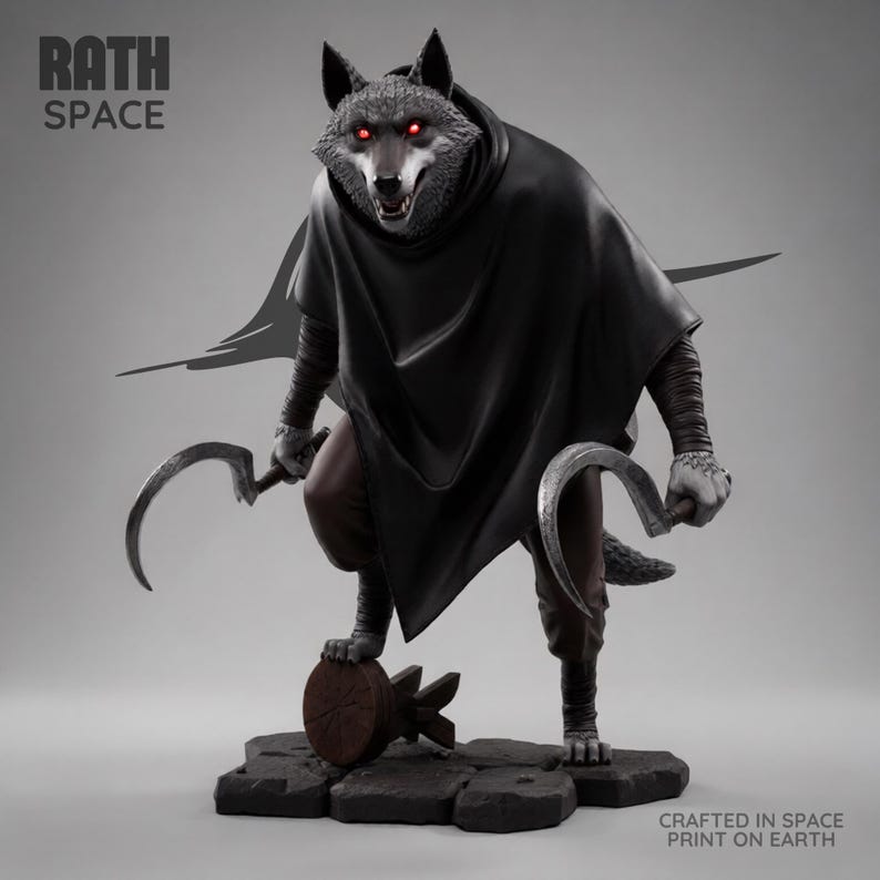 Grim Wolf Reaper 3D Print STL Model | Dark Fantasy Statue (digital ...