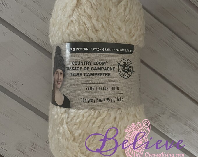 Country Loom Yarn by Loops & Threads Warm Cream Chunky Yarn Bulky Yarn ...