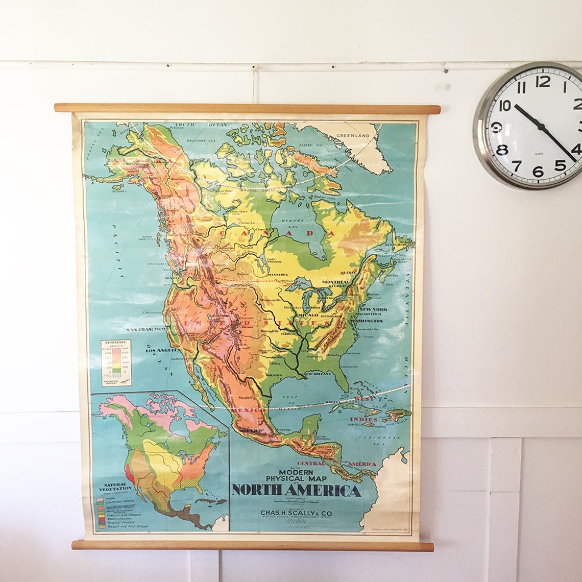 Vintage America Map Vintage Map Wall Art Wall Decor Housewarming Gift ...