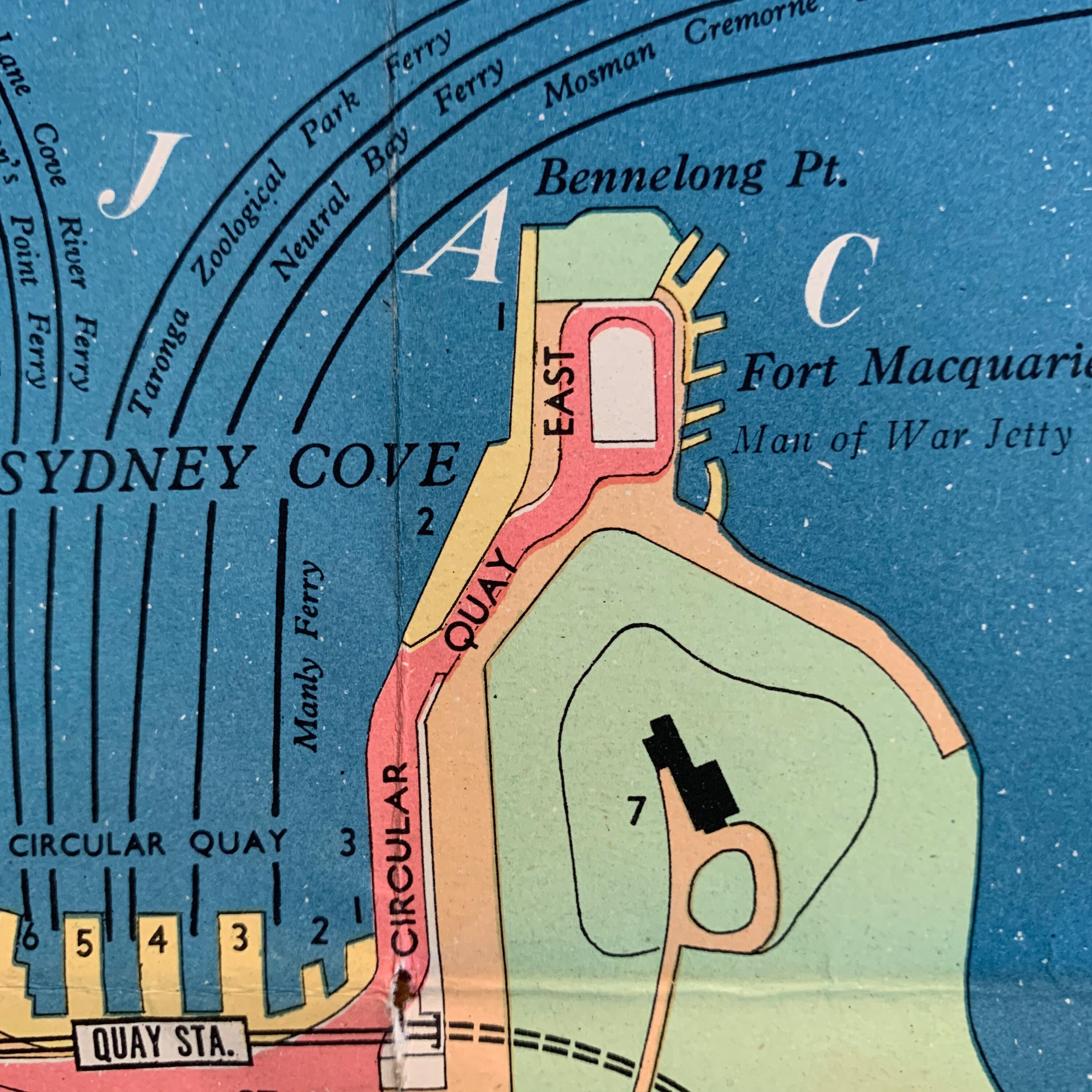 Sydney Map Vintage Map Mid Century Map Tourist Map Antique Map Wall Art ...