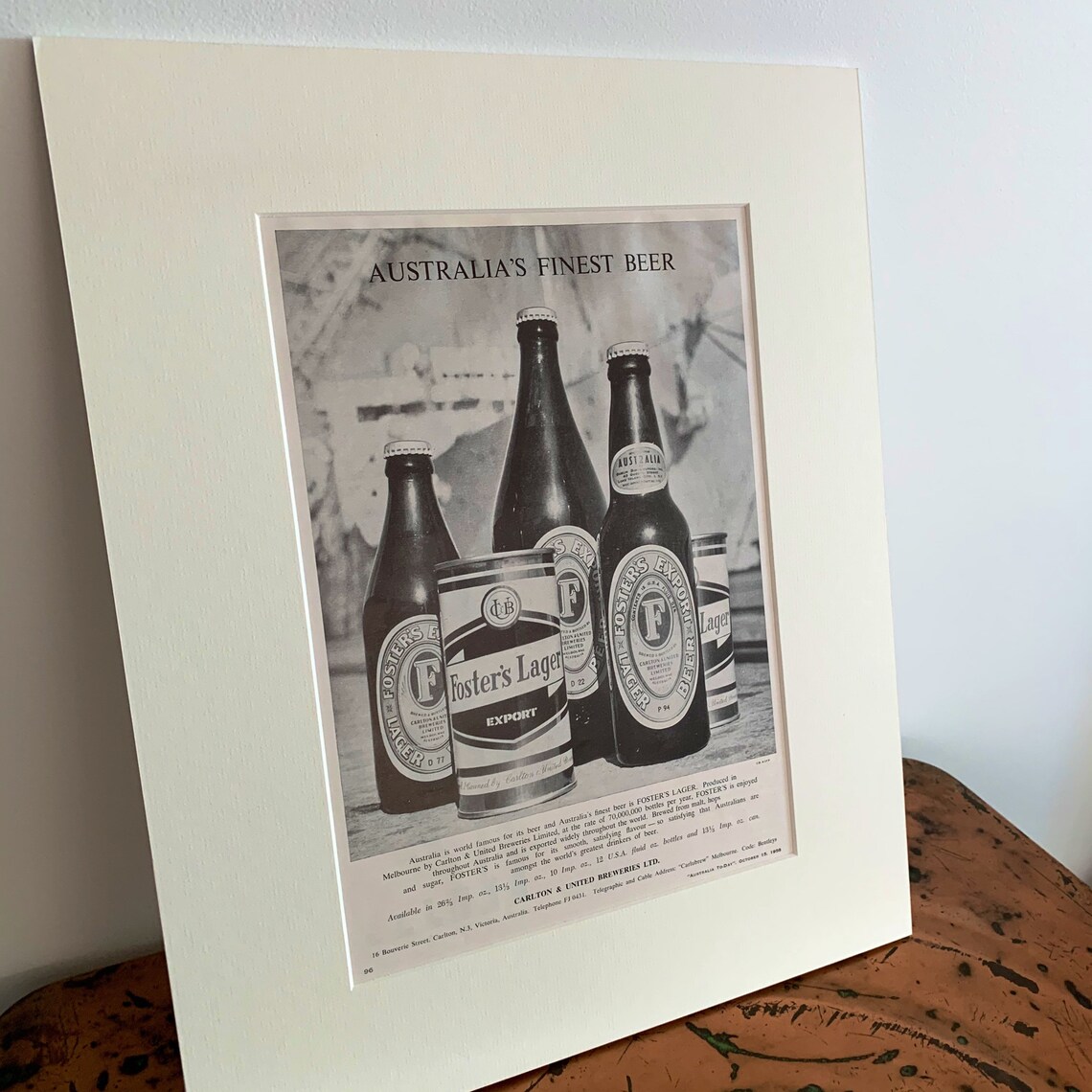 Vintage Beer Advertisement Fosters Advert Vintage Print Retro Poster ...
