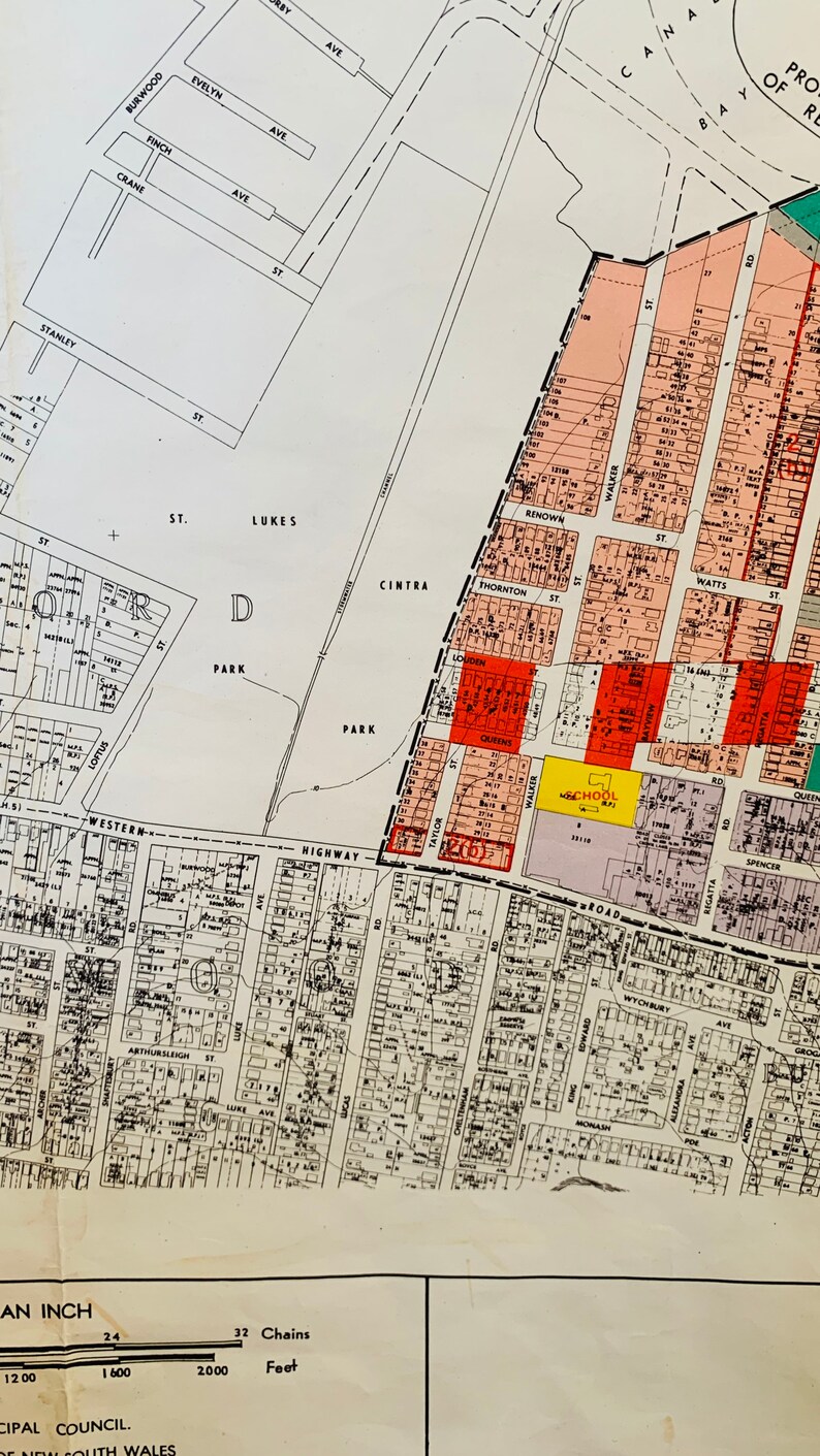 Vintage Drummoyne Map Sydney Map Planning Map Mid | Etsy Australia