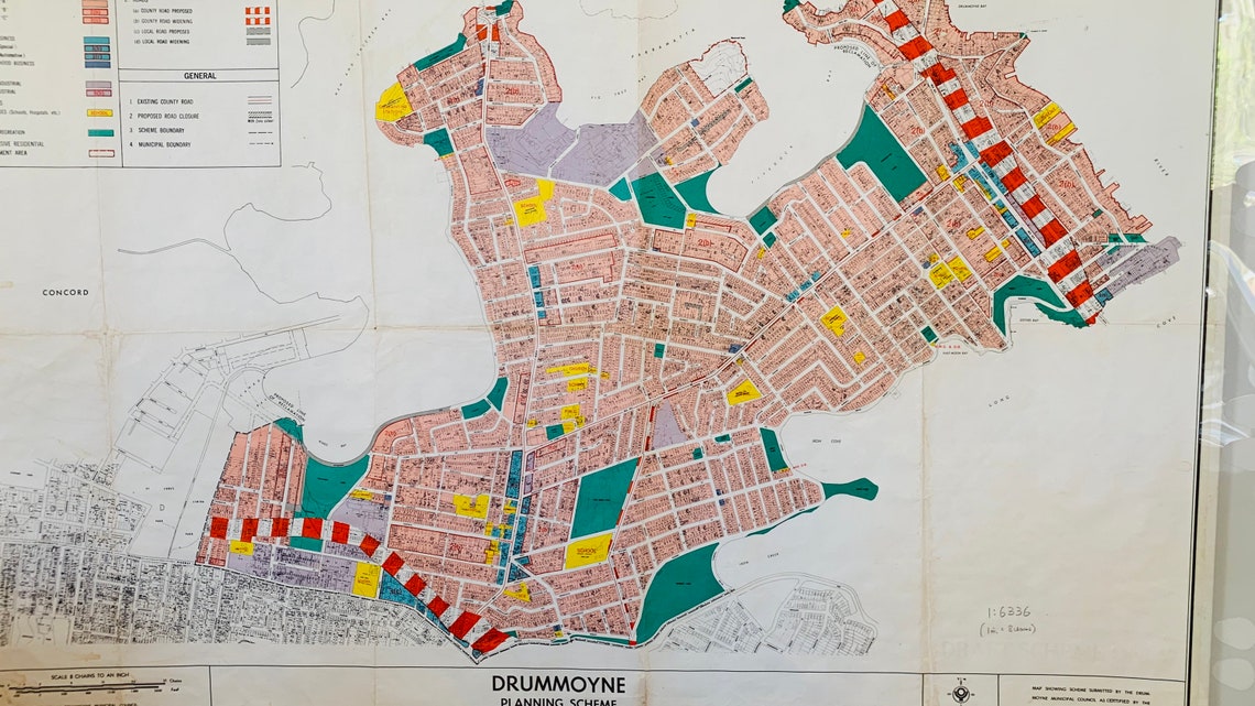 Vintage Drummoyne Map Sydney Map Planning Map Mid | Etsy Australia
