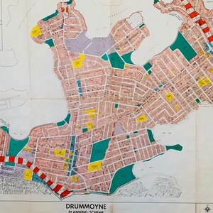 Vintage Drummoyne Map Sydney Map Planning Map Mid Century wall Decor ...