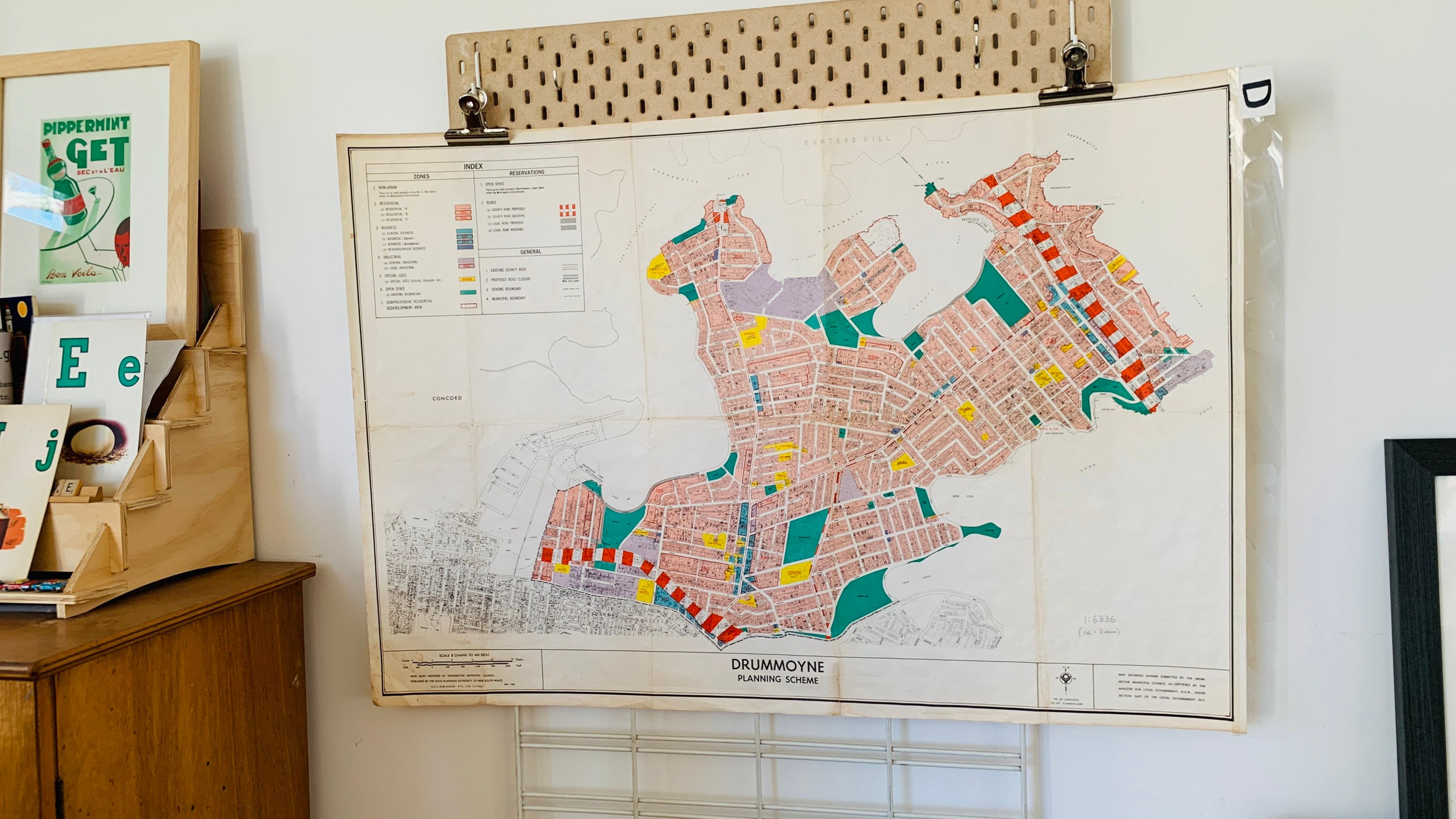 Vintage Drummoyne Map Sydney Map Planning Map Mid Century wall Decor ...