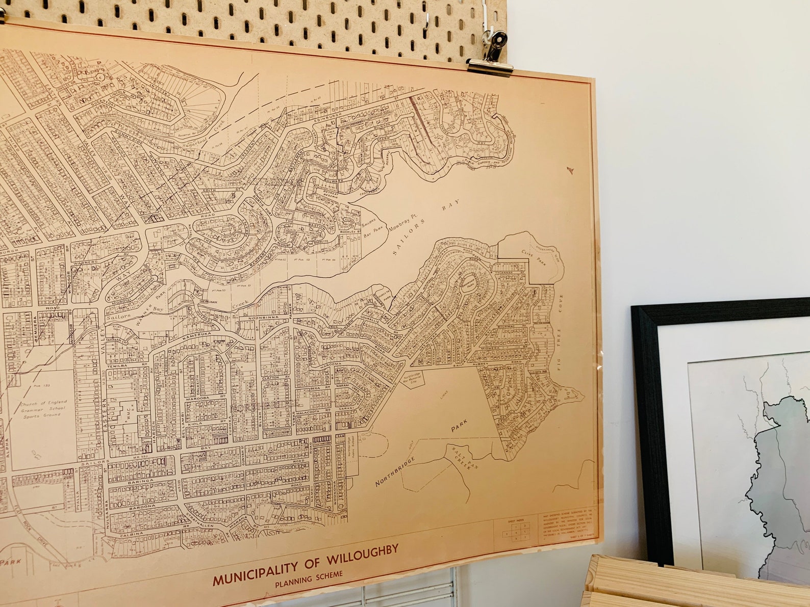 Vintage Willoughby Map Sydney Map Planning Map Mid Century wall Decor ...