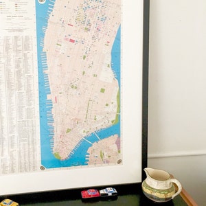 New York Map Vintage Map Wall Art Wall Decor Housewarming Gift New York ...