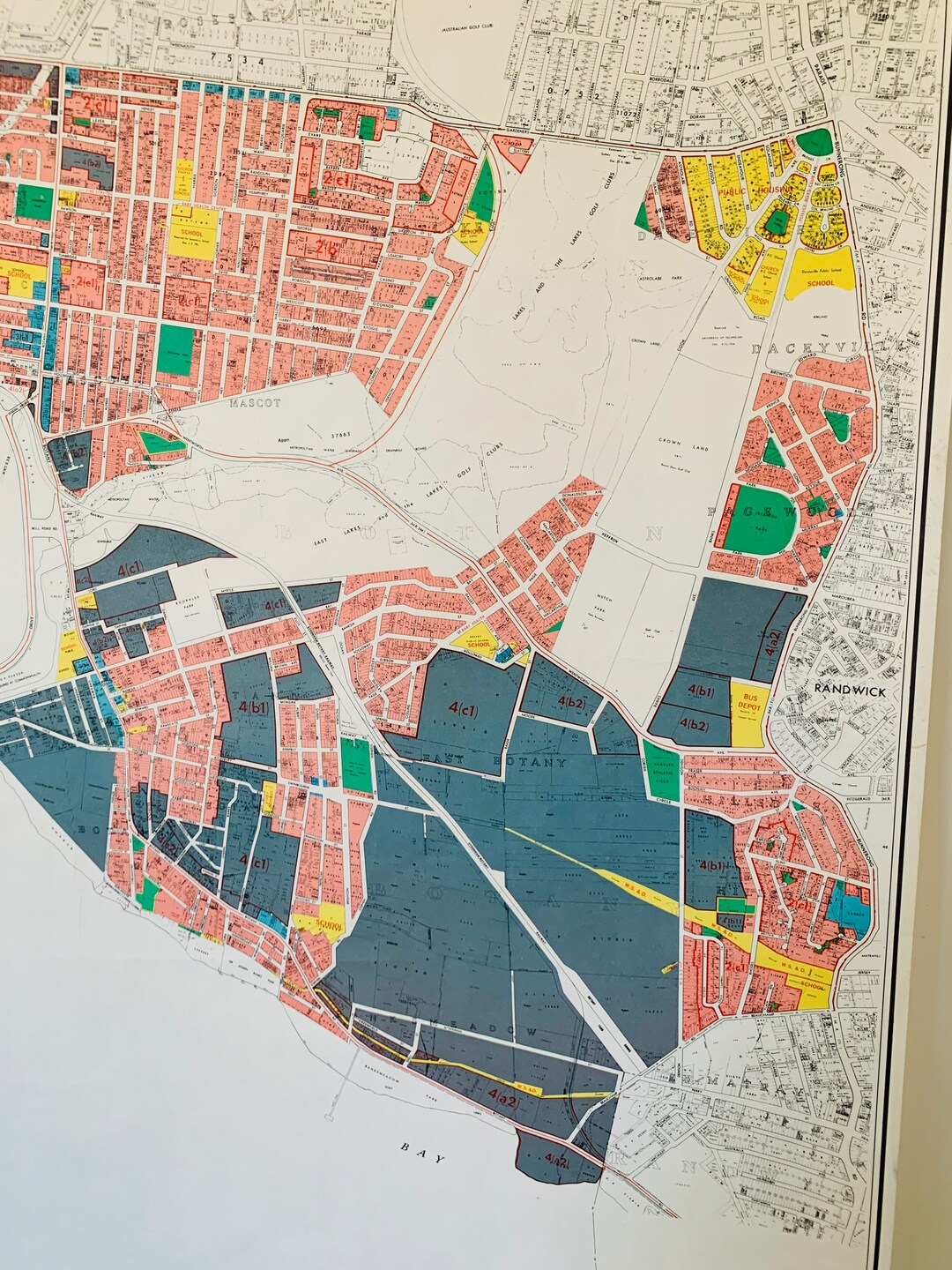 Vintage Botany Map | Sydney Map | Planning Map | Mid Century |wall ...