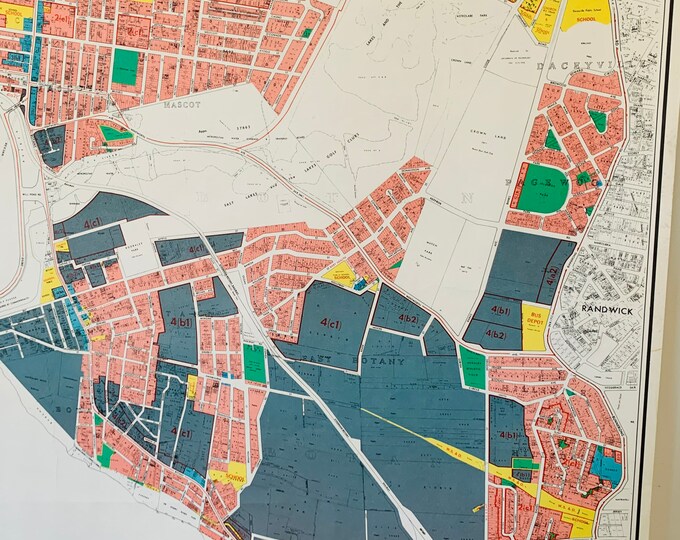Vintage Botany Map | Sydney Map | Planning Map | Mid Century |wall ...