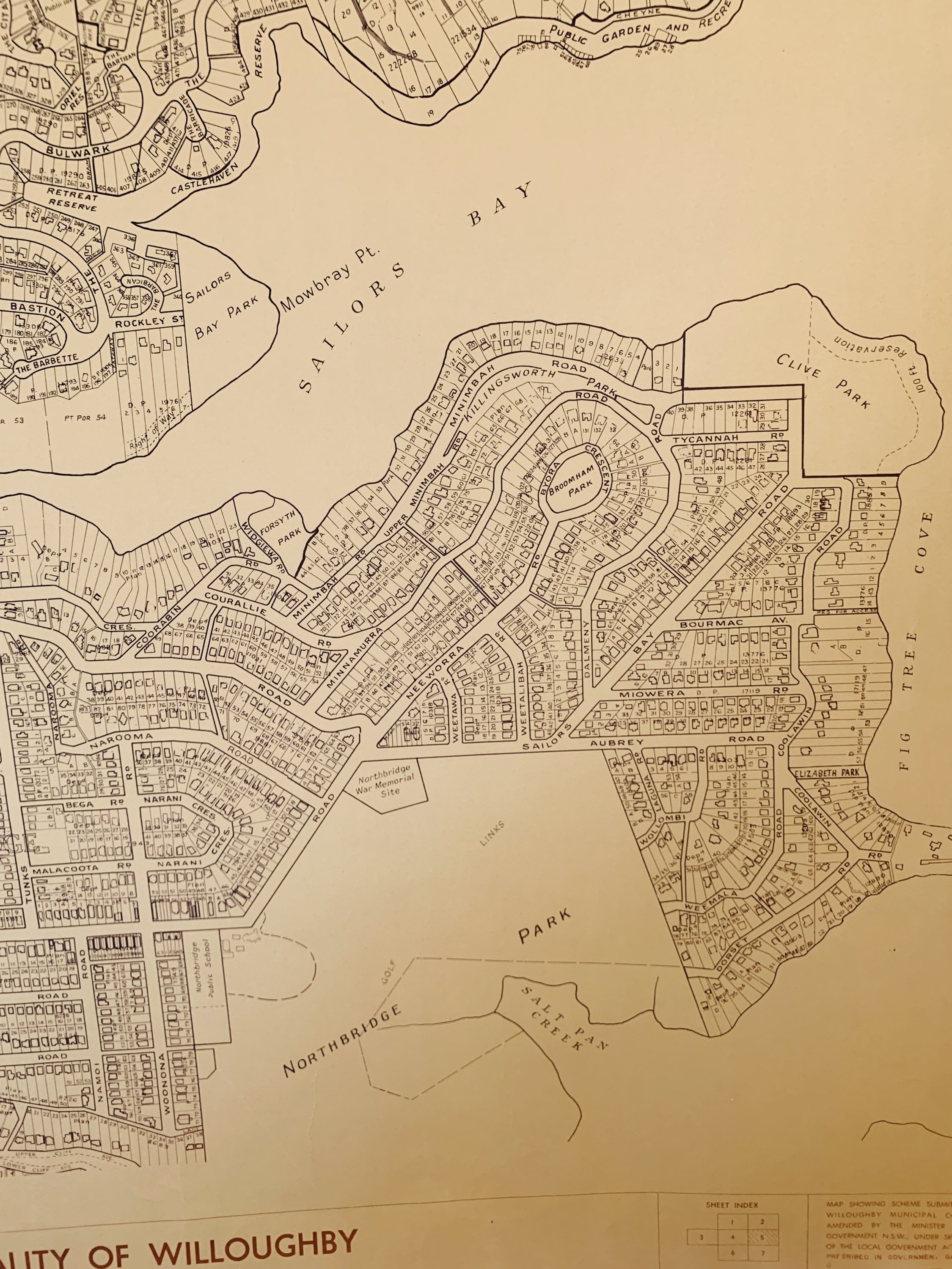 Vintage Willoughby Map Sydney Map Planning Map Mid Century wall Decor ...
