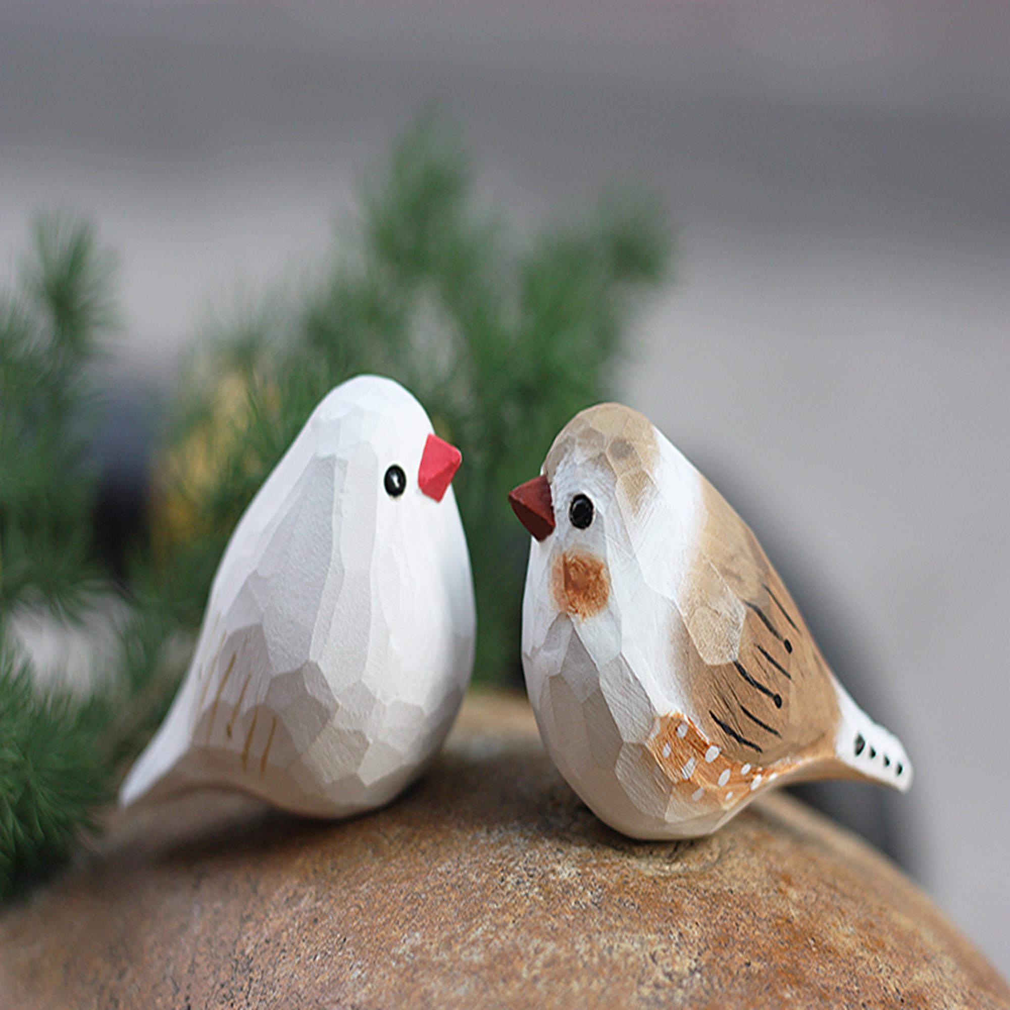 Hand-carved Wooden Zebra Finch: Natural Hardwood Bird Sculpture - Etsy