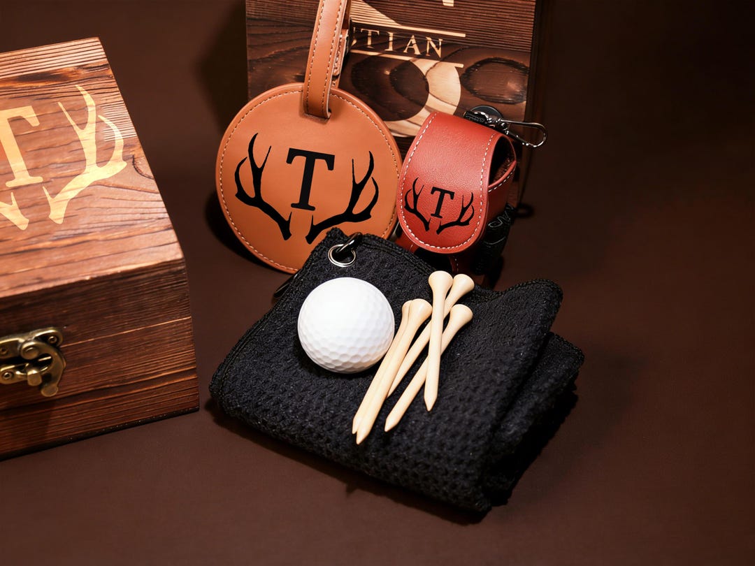 Personalized Golf Gift Set With Wooden Box, Golfer Gift, Gift for Dad ...