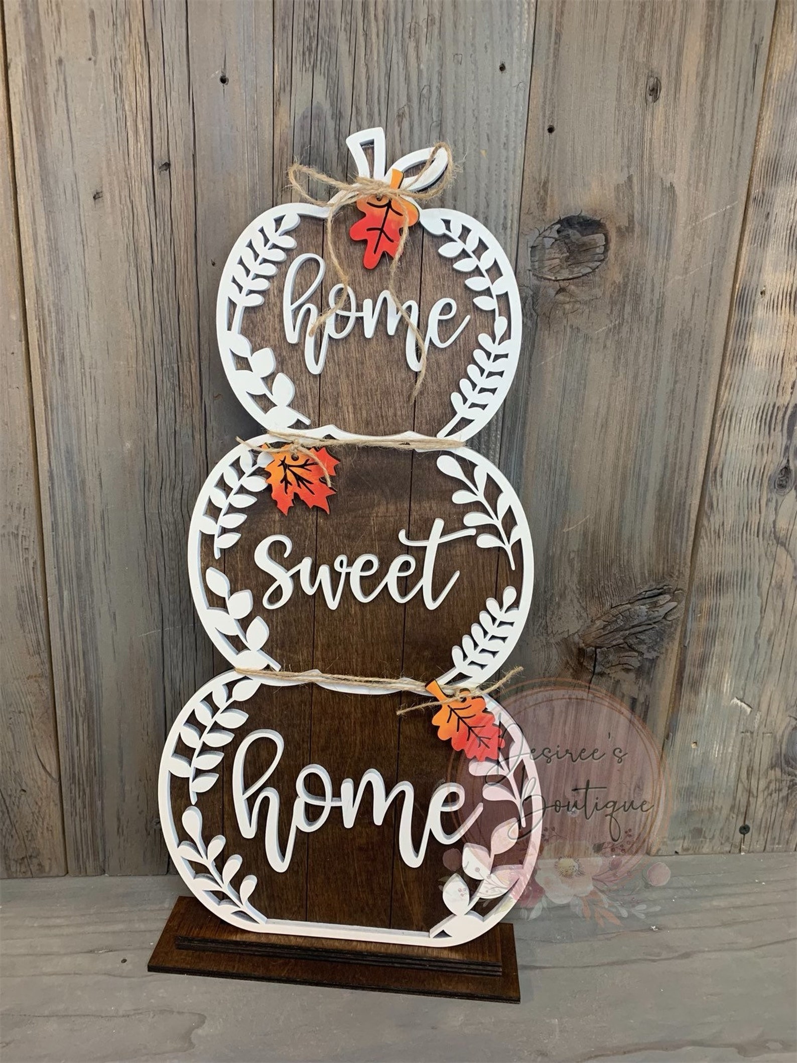 Home Sweet Home Stacked Pumpkins Finished Triple Pumpkins - Etsy
