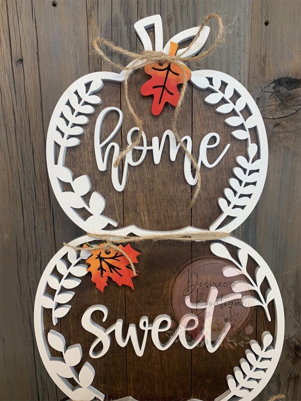 Home Sweet Home Stacked Pumpkins Finished Triple Pumpkins - Etsy