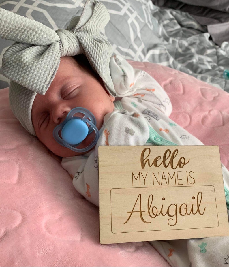 Hello My Name is Baby Sign Birth Baby Personalized Sign - Etsy