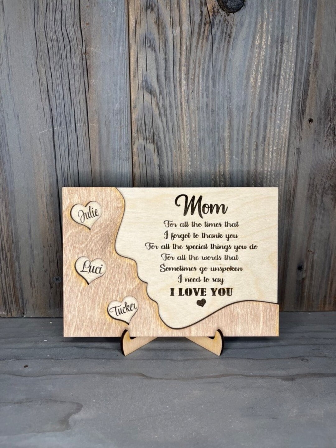 Mom Poem Heart Sign | Engraved Poem Mother's Day Home Decor | Mom Laser ...