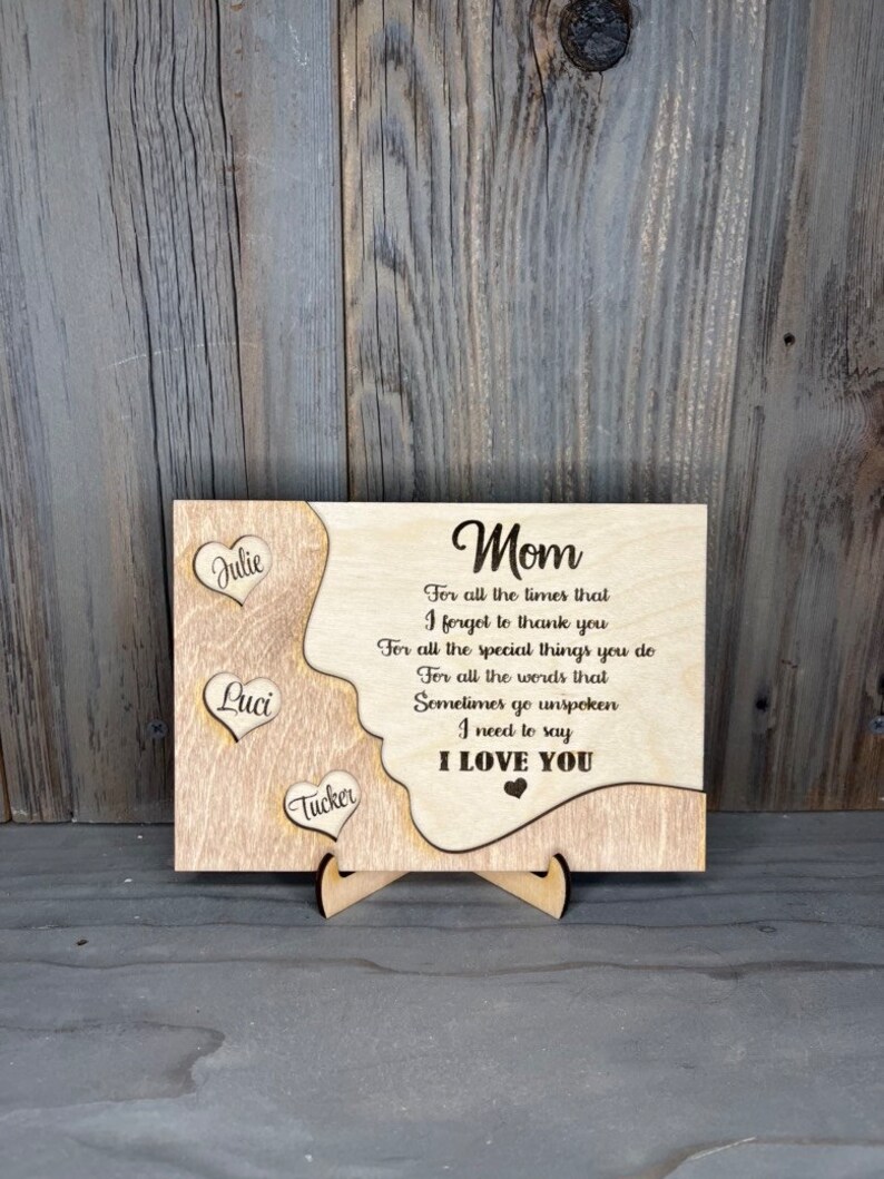 Mom Poem Heart Sign Engraved Poem Mother's Day Home - Etsy