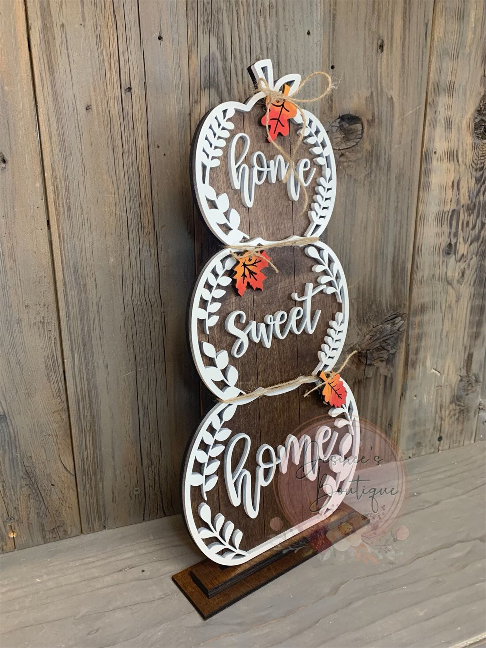 Home Sweet Home Stacked Pumpkins Finished Triple Pumpkins - Etsy