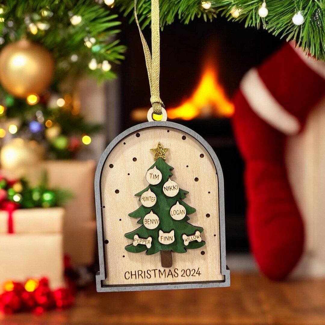 Christmas Tree Acrylic or Wood Laser Engraved Merry Christmas ...