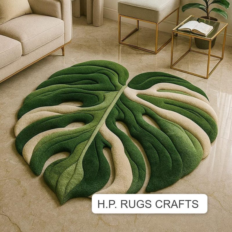 Monstera Wool Rug - Etsy