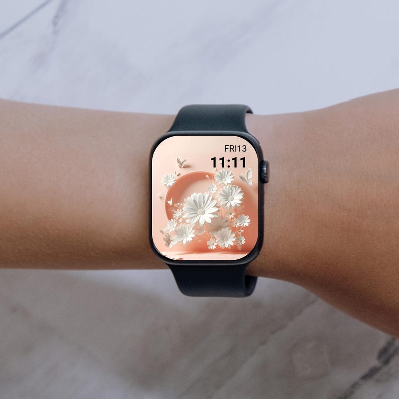 Minimal Floral Watch Faces Pack – Whimsical Daisy & Butterfly ...