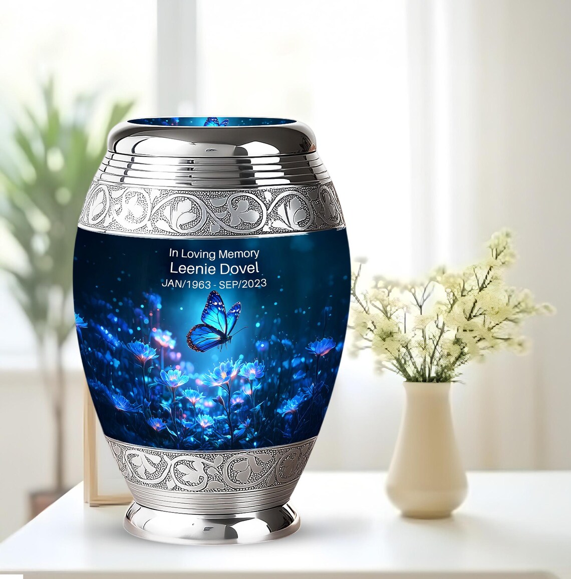 Blue Butterfly Urn – Personalized Cremation Urns for Human Ashes ...