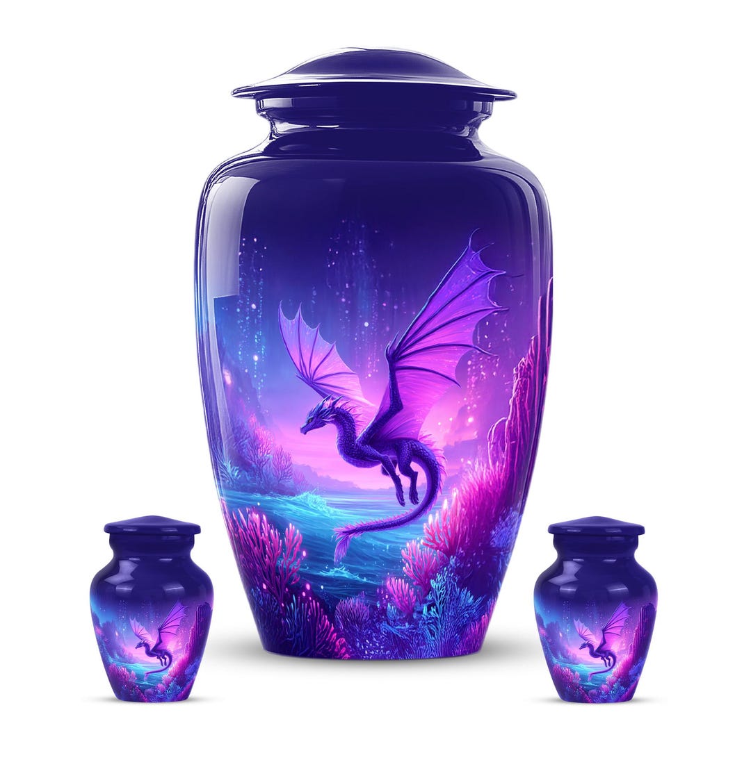 Purple Dragon Cremation Urn – Fantasy Art, Memorial Keepsake - Etsy