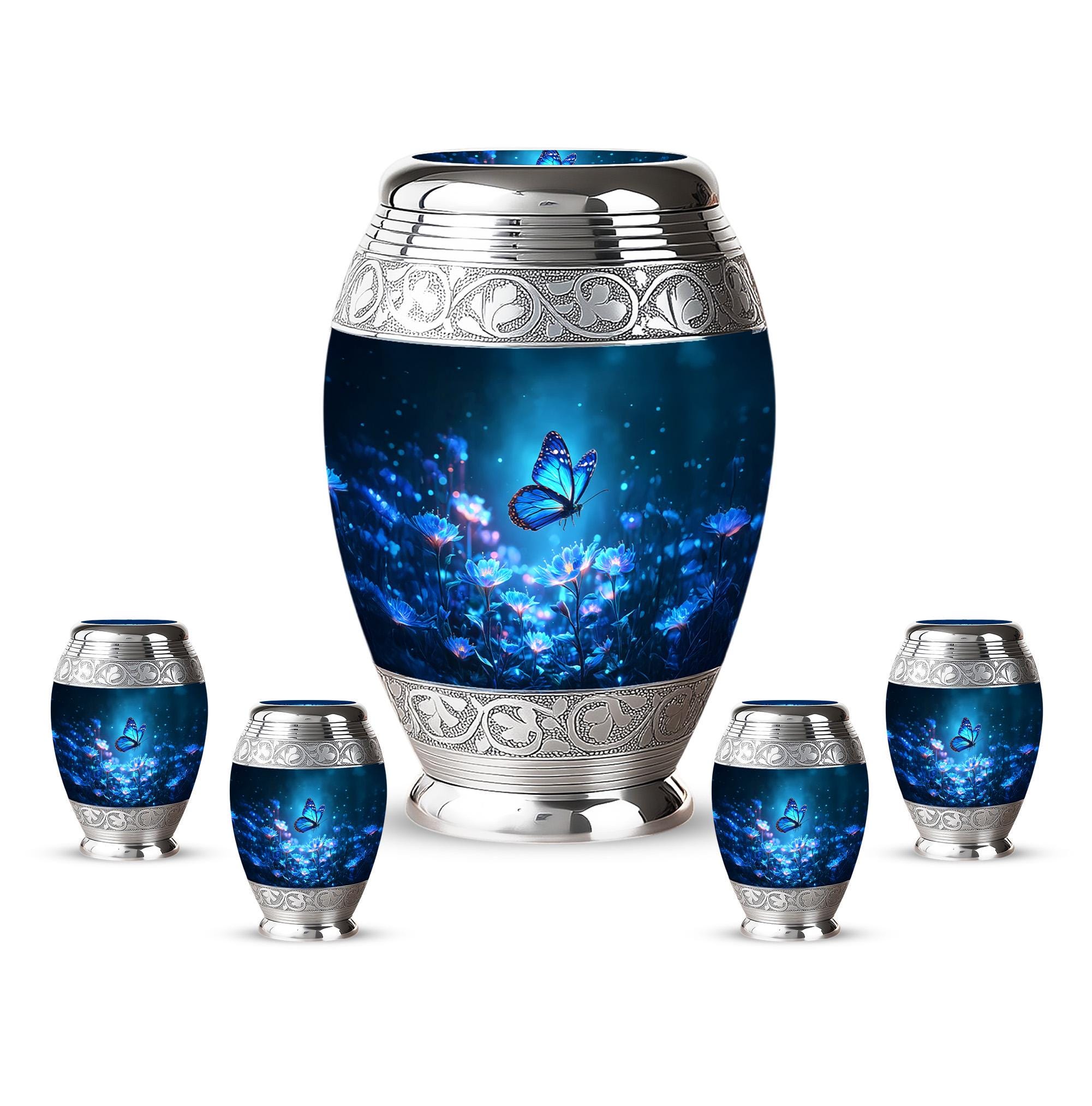 Blue Butterfly Cremation Urn – Floral Keepsake Box, Memorial Urn - Etsy