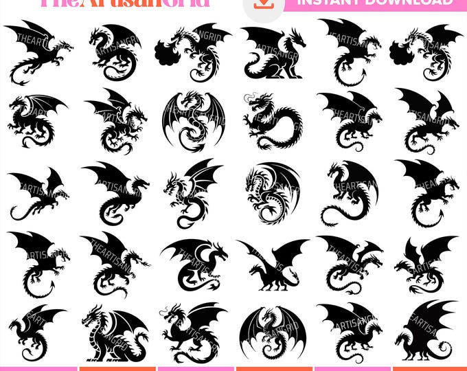 High Quality Dragon Scene SVG Bundle, Dragon Scene Dxf, Dragon Scene ...