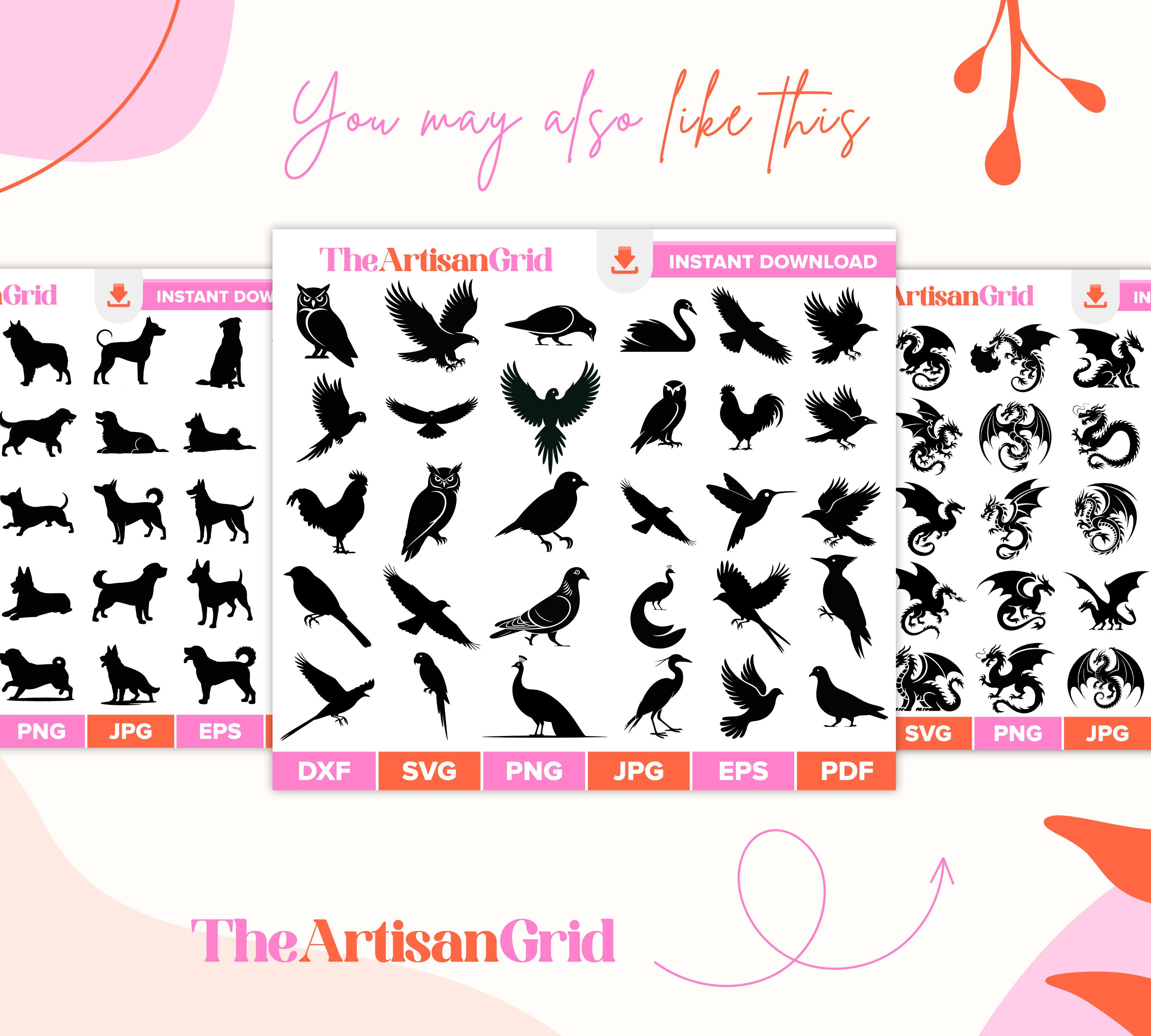 Insect Silhouette SVG Bundle, Bug Clipart, Butterfly and Bee PNG Cut ...