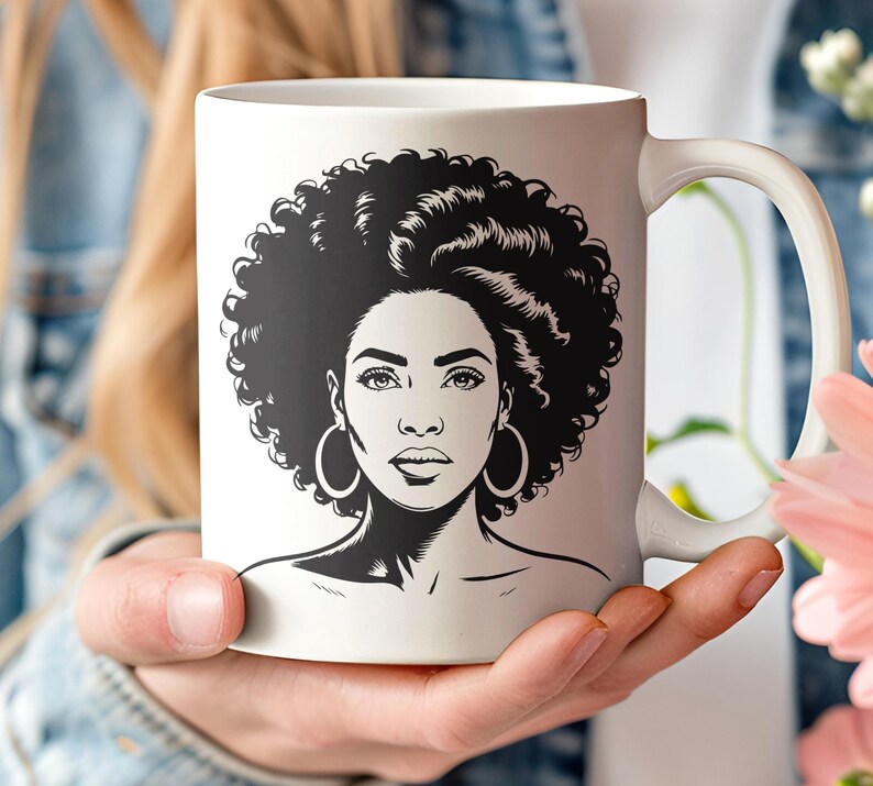 Black Woman SVG Clipart Bundle, Natural Hair & Afro Women PNG, Melanin ...