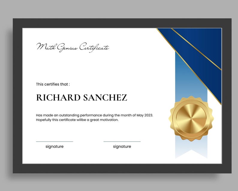 Editable Certificate of Achievement Template,printable Well Done Award ...