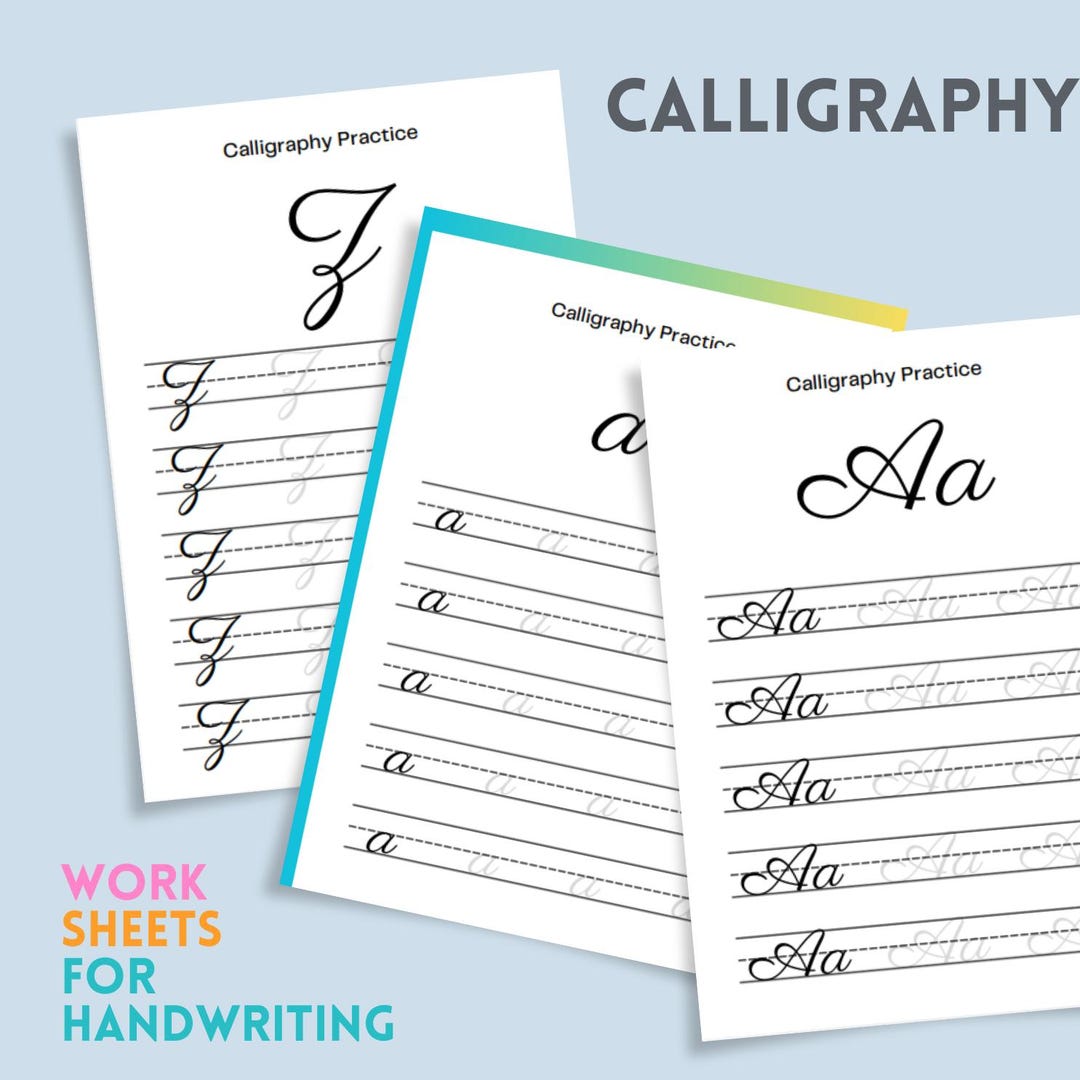 Calligraphy Practice Sheets Hand Lettering Worksheets | Printable ...