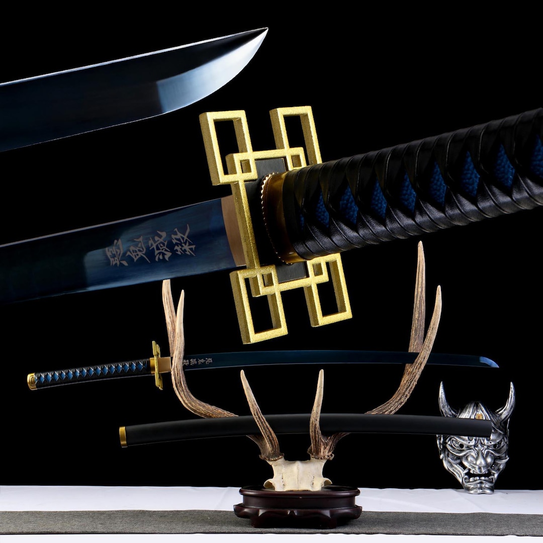 Hand-forged Muichiro Sword Replica, Demon Slayer Blue Blade Katana ...