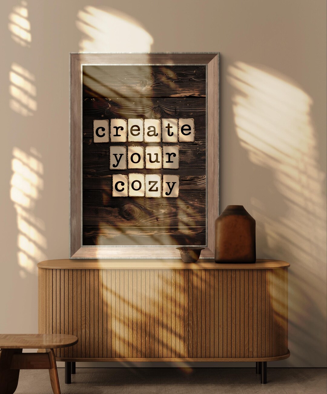 Create Your Cozy Typography Wall Art | Digital Download | Rustic ...