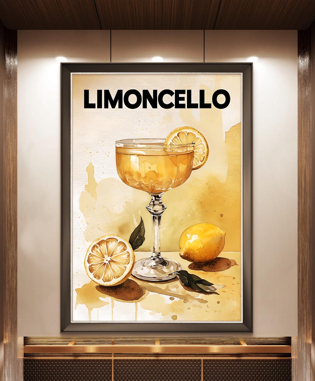 Limoncello Cocktail Wall Art Poster Print | Vibrant Lemon Decor for ...
