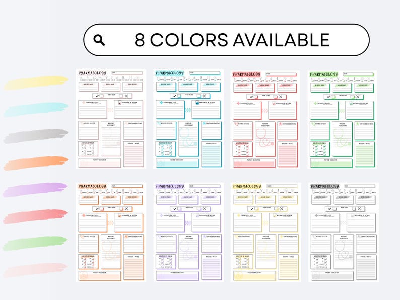 Printable Pharmacology Template for Nursing Student, Nursing Templates ...