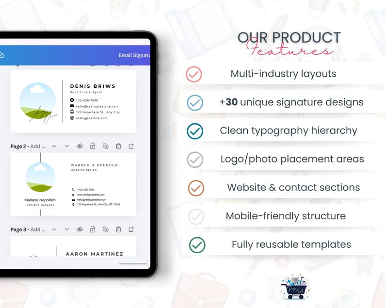 Email Signature Template Canva | Branded Email Signature | Custom ...