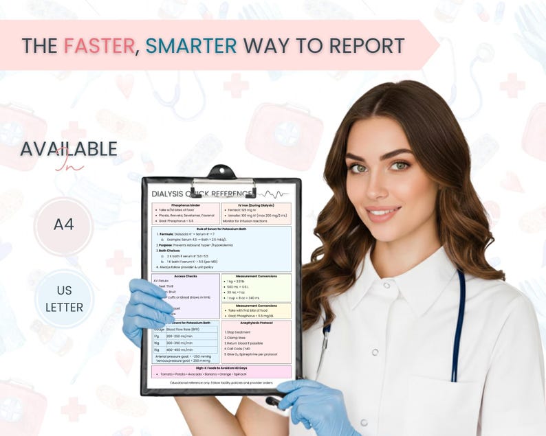 Dialysis Study Sheet Template | Nursing Student Organizer ...