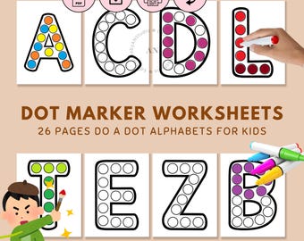 Uppercase Alphabet & Number Search and Find Dot Marker Printable - ABC ...
