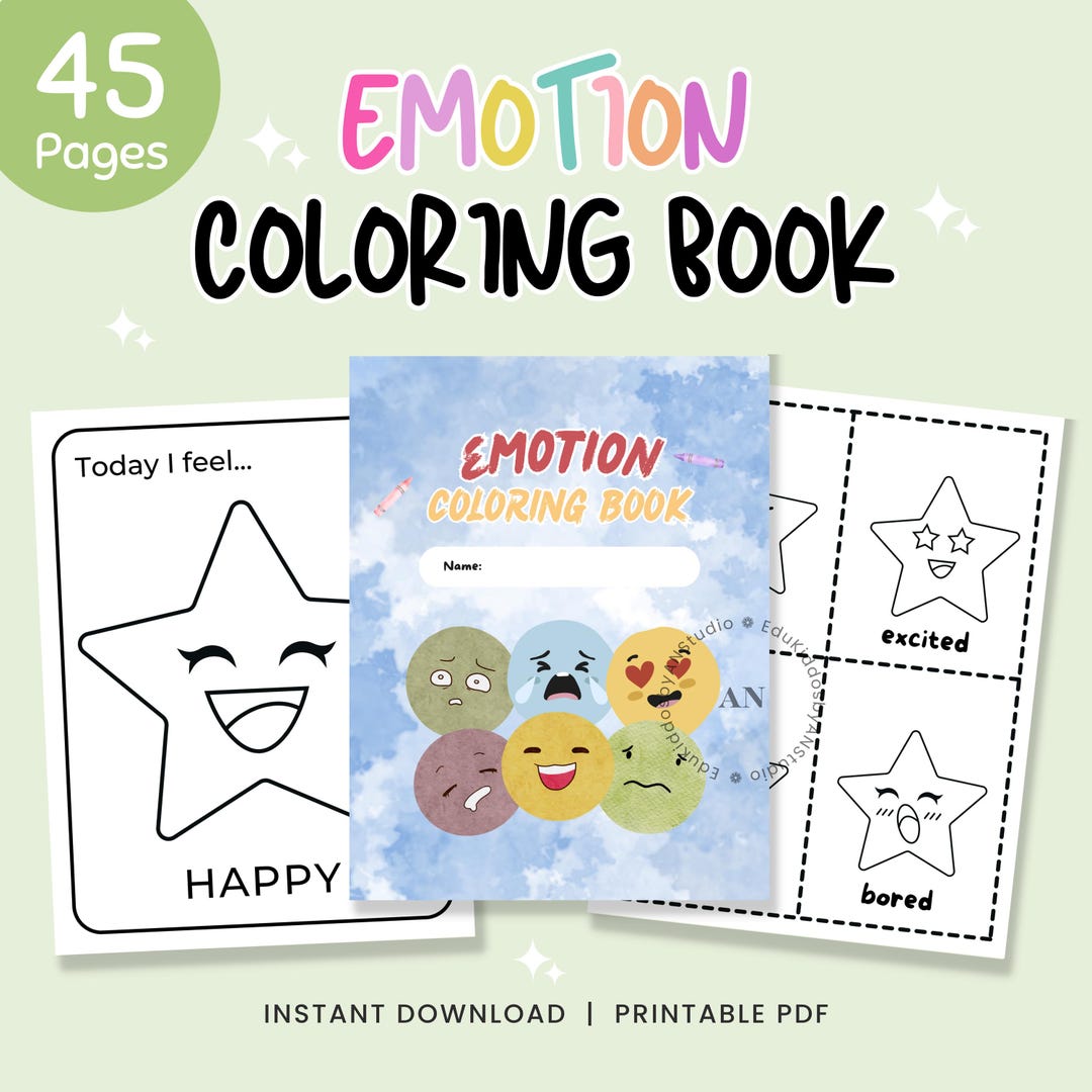 Emotions Coloring Book, Feeling Coloring Sheet, Emotions Coloring Sheet ...