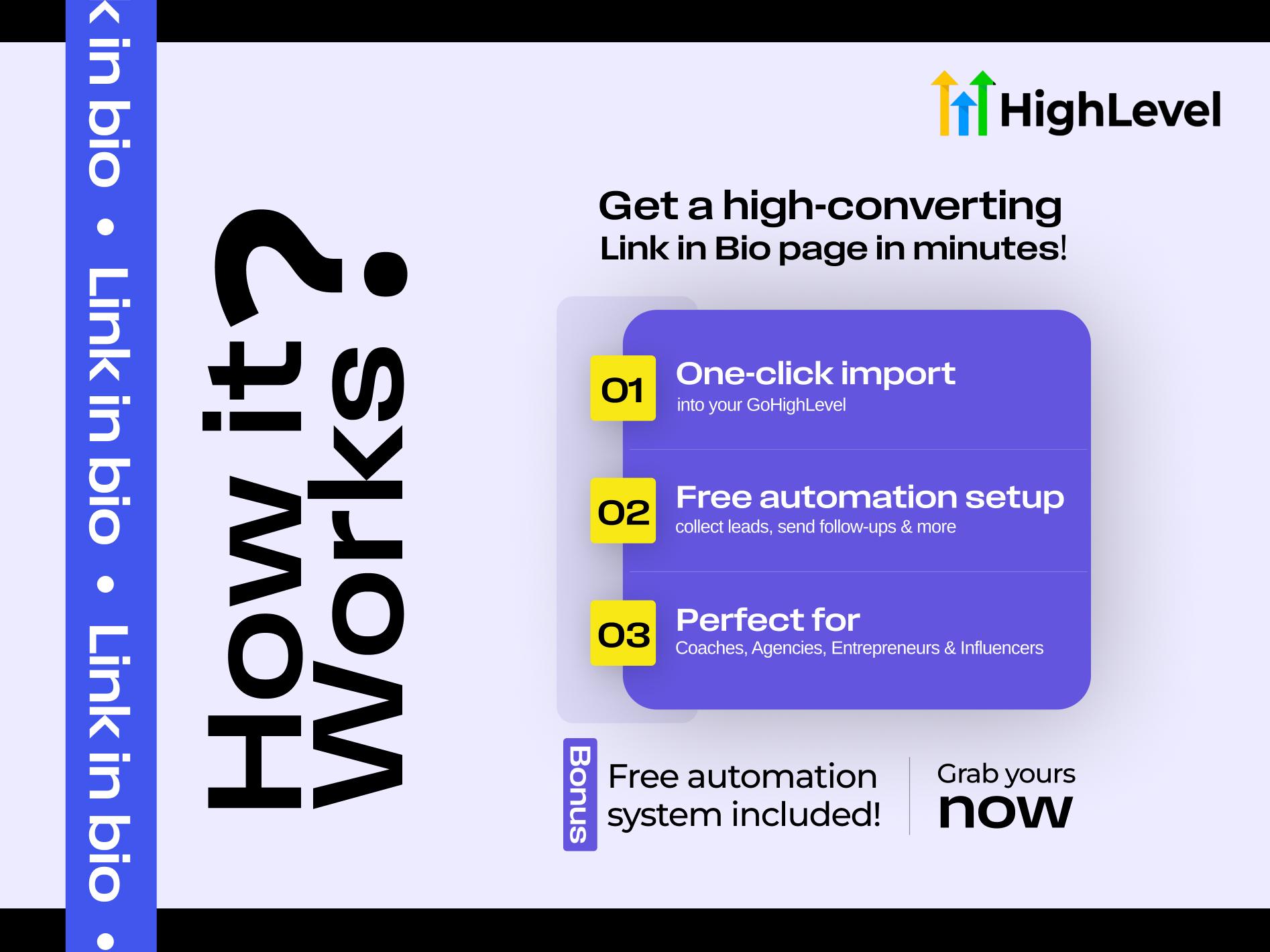 Gohighlevel Link in Bio Template | GHL Instagram Tiktok Funnel ...