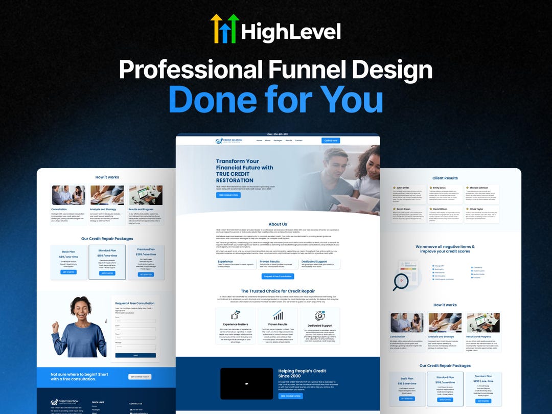 Gohighlevel Credit Repair Funnel Template | Gohighlevel Credit Repair ...