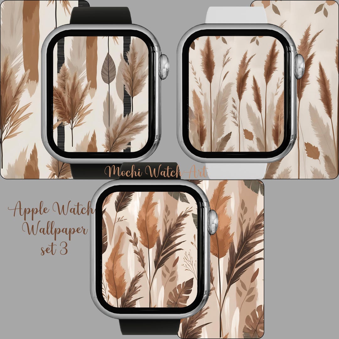 Boho Fall Wallpaper, Dried Pampas Grass, Neutral Tones, Abstract Leaves ...