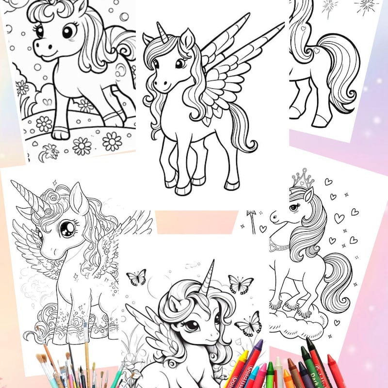 Unicorn Coloring Book 20 - Etsy UK