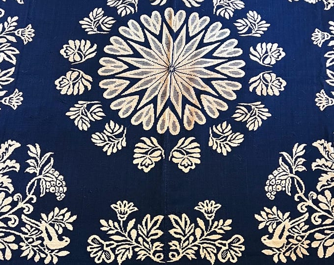 ANTIQUE 1857 Jacquard Wool Coverlet, Pre-civil War, Signed by Maker ...